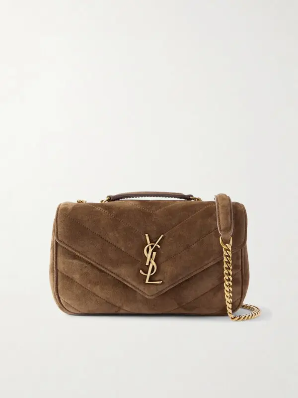 Saint Laurent Loulou Quilted Suede Shoulder Bag