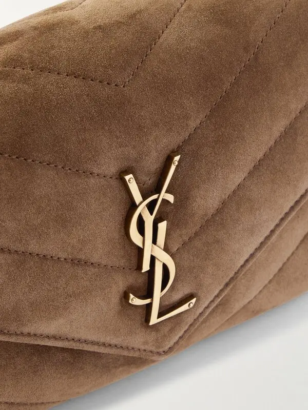 Saint Laurent Loulou Quilted Suede Shoulder Bag