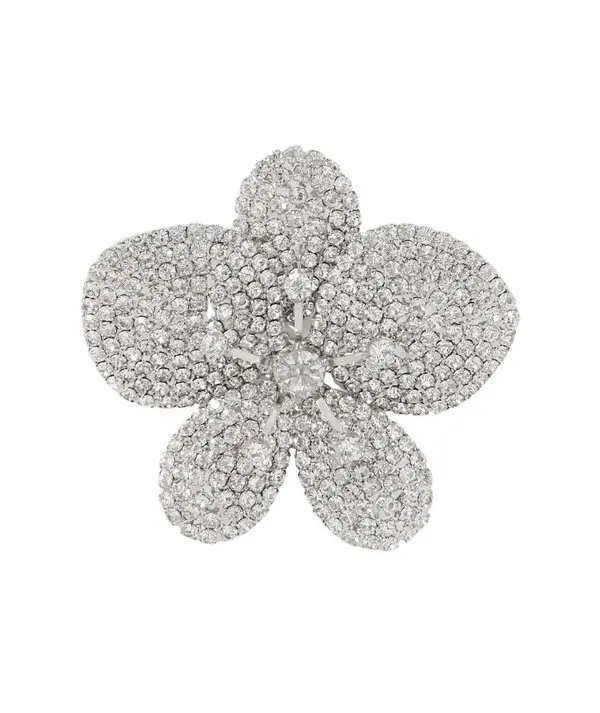 JENNIFER BEHR Kiarra Rhodium-plated Crystal Brooch - Silver