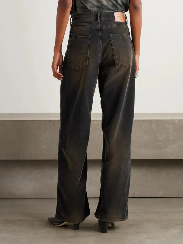 Acne Studios 1981 Organic Cotton-corduroy Wide-leg Pants - Black