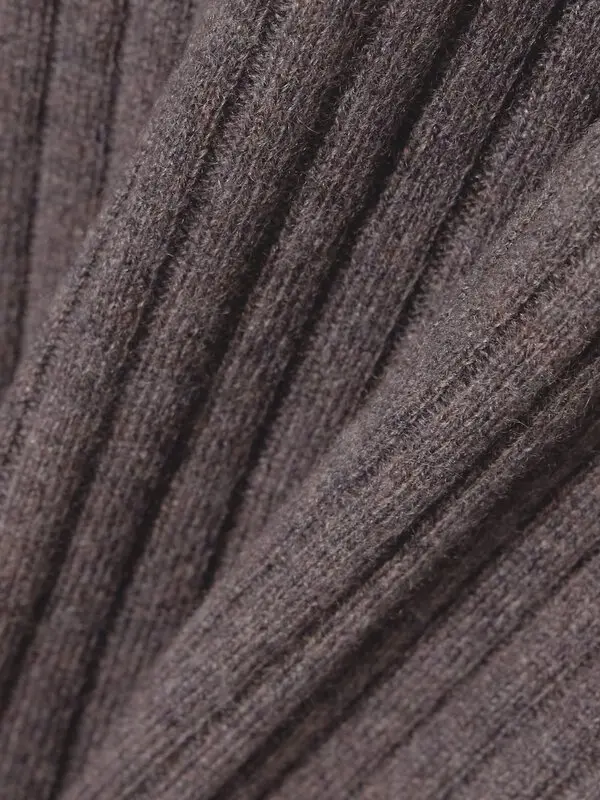 Arch4 Ariana Ribbed Turtleneck Cashmere Sweater - Brown