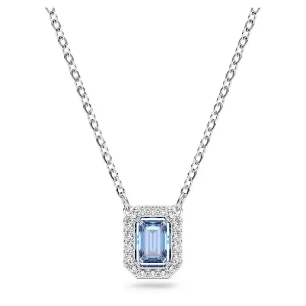 SWAROVSKI Una Necklace With Emerald Cut Stone And Pave Crystals - Blue