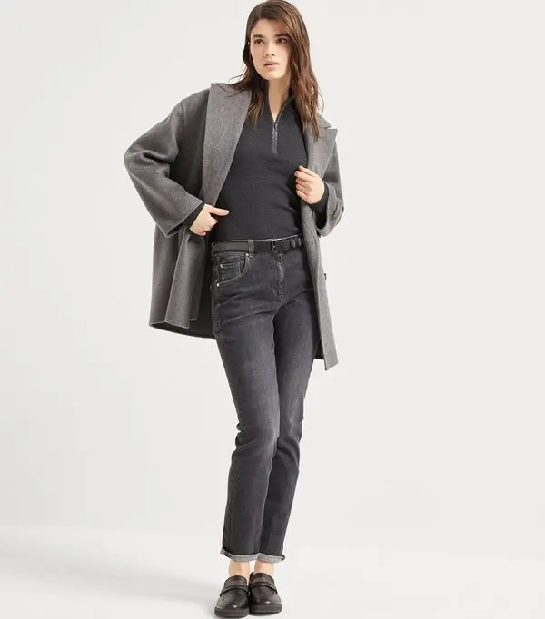 Brunello Cucinelli Virgin Wool-cashmere Half-zip Sweater - Black