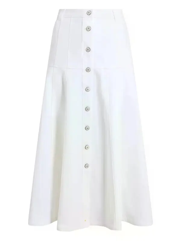 Cinq À Sept Button-front Pleated A-line Skirt
