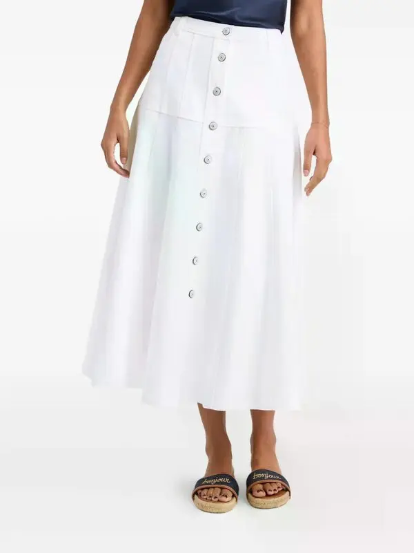 Cinq À Sept Button-front Pleated A-line Skirt