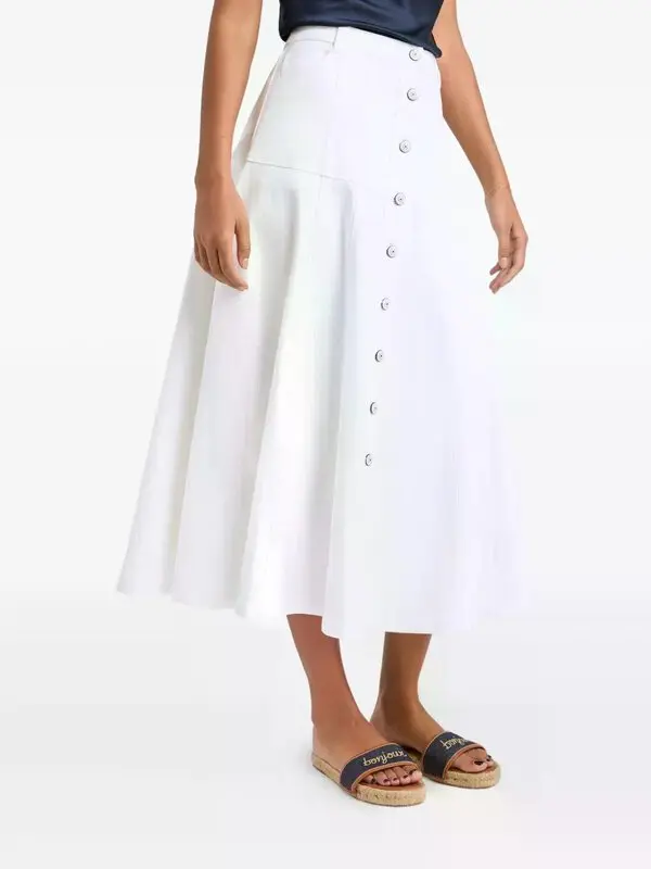 Cinq À Sept Button-front Pleated A-line Skirt