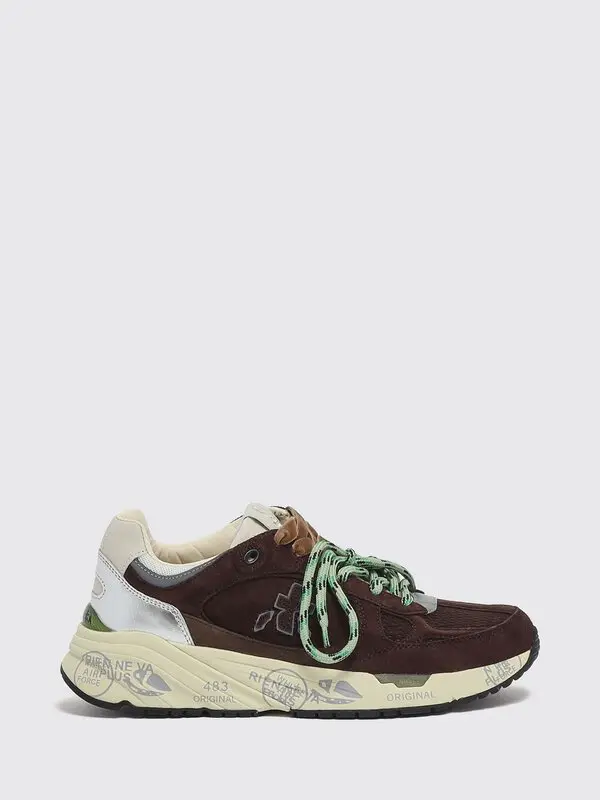 Premiata Mased Suede And Nylon Sneakers - Brown