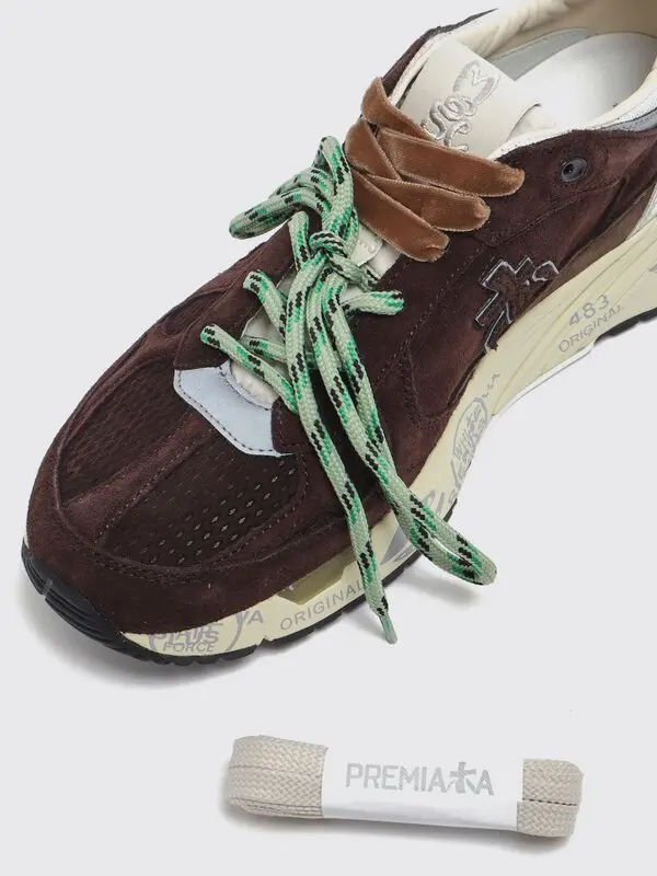 Premiata Mased Suede And Nylon Sneakers - Brown