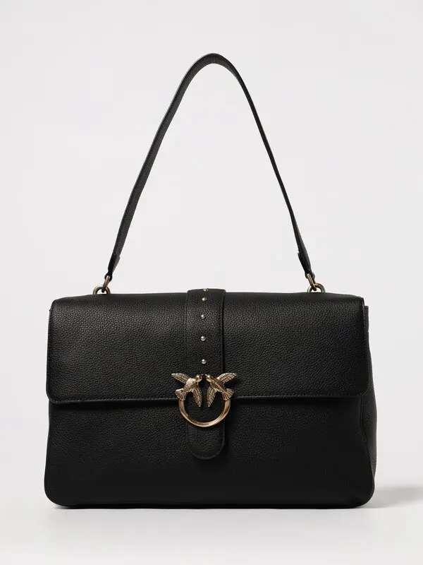 Pinko Leather Shoulder Bag - Black
