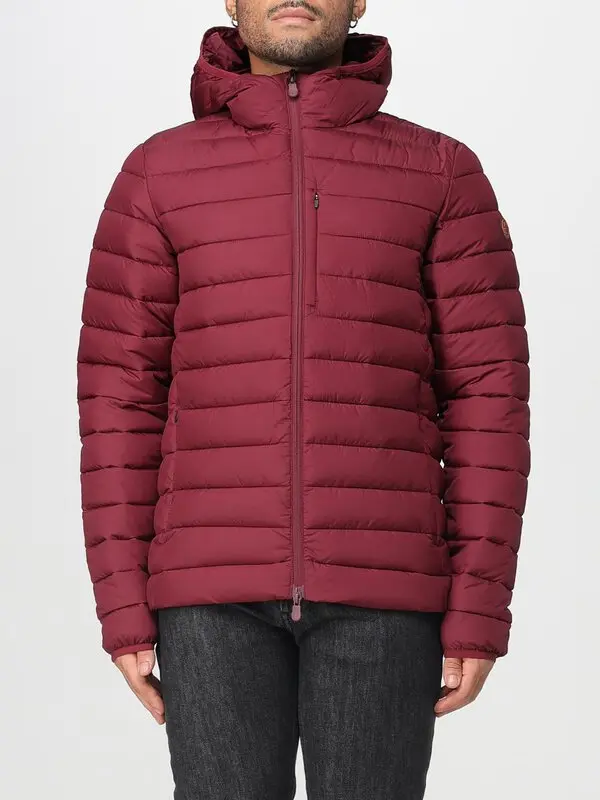 SAVE THE DUCK Quilted Hooded Jacket - Burgundy