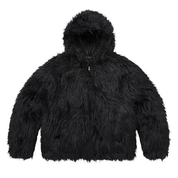 Supreme X Y's Faux Fur Windstopper Hooded Bomber Jacket - Black