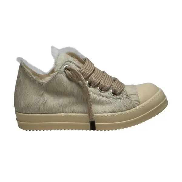 Rick Owens Concordians Jumbo Laced Low 'milk Fur - Grey