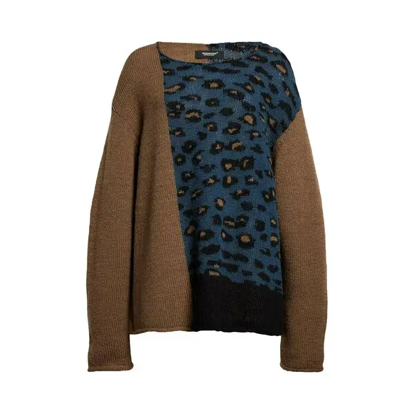 UNDERCOVERISM Panelled Leopard Knitted Sweatshirt