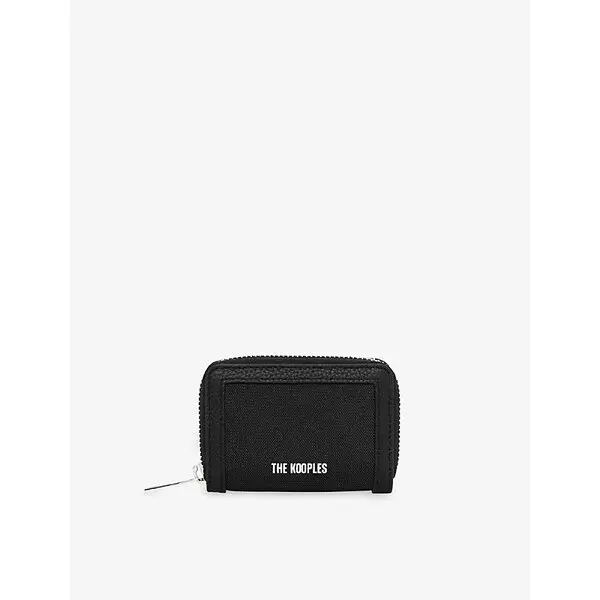 The Kooples Leather And Canvas Wallet - Black