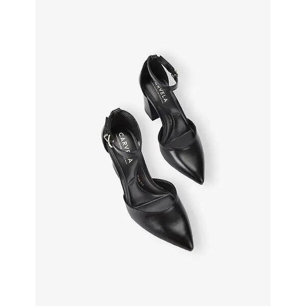 Carvela Refined Heeled Faux-leather Courts - Black