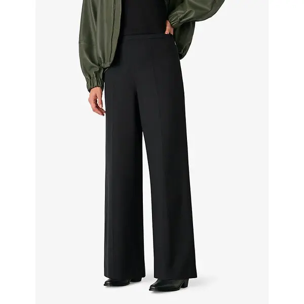 Whistles Wide-leg High-rise Stretch-woven Trousers