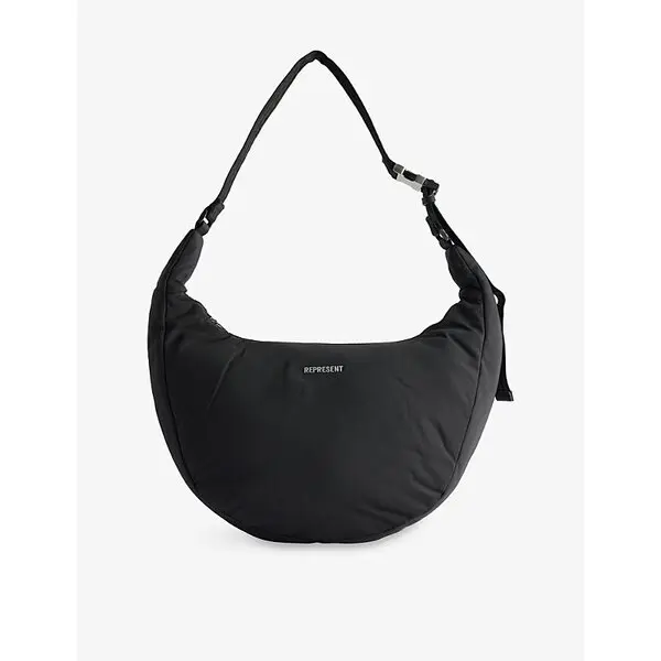 REPRESENT Script Hardware Padded Nylon Sling Bag - Black