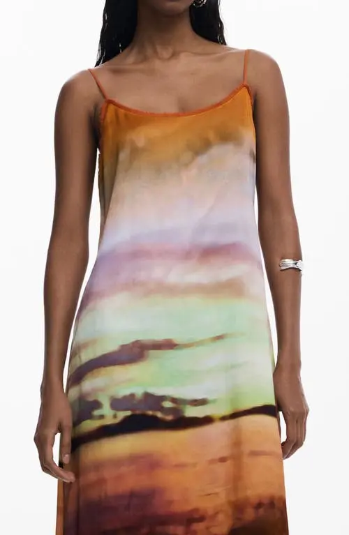 Desigual Watercolor Stripe Slip Dress