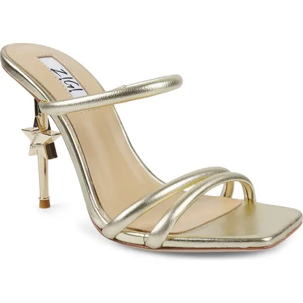 ZIGI Strappy Stiletto Heel Sandals - Gold Leather