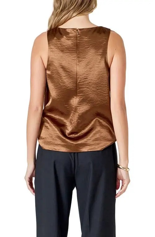 Endless Rose Satin Velvet Sleeveless Top