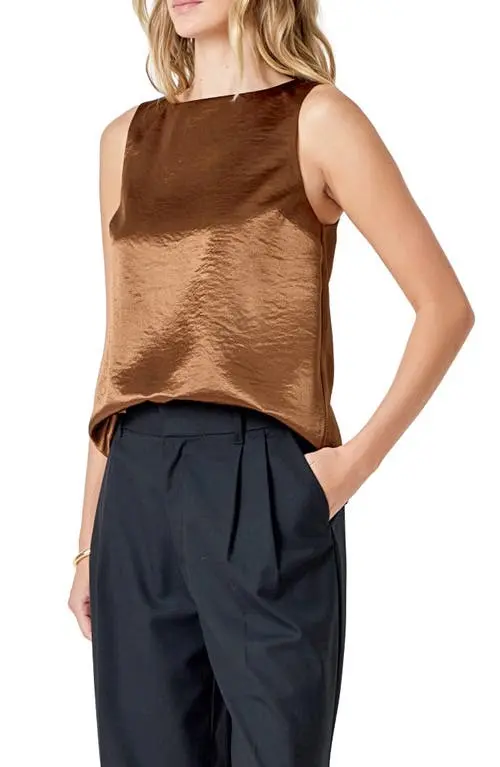 Endless Rose Satin Velvet Sleeveless Top