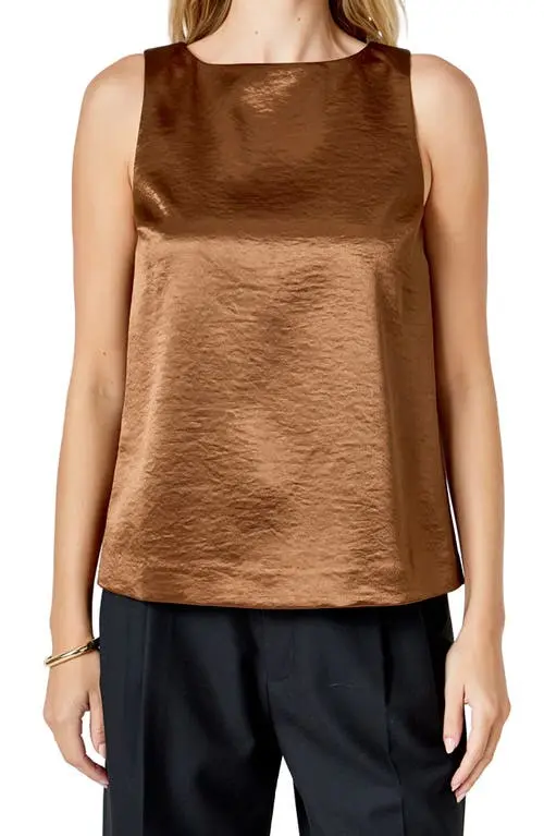 Endless Rose Satin Velvet Sleeveless Top