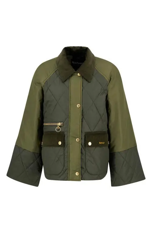 Barbour Diamond Quilted Jacket - Olive/moss/tartan