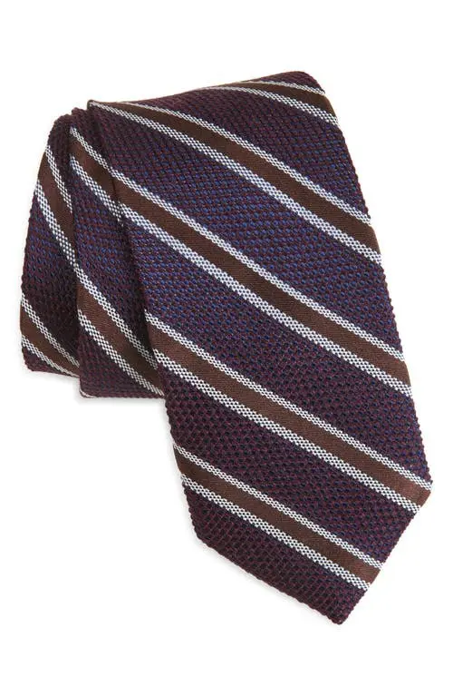 Nordstrom Talman Stripe Silk Neck Tie - Burgundy