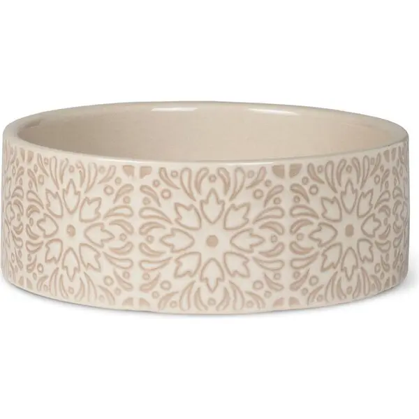 FRINGE STUDIO Imprint Design Small Pet Bowl - Beige