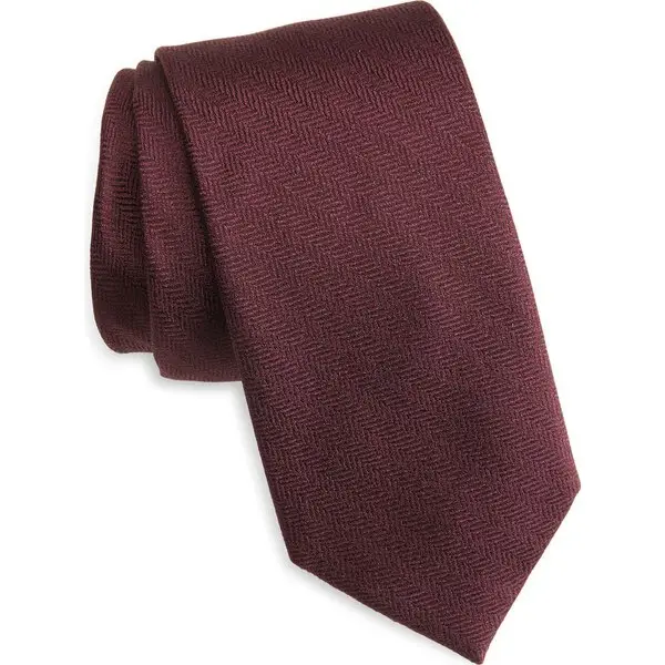 Nordstrom Newbury Herringbone Silk Neck Tie - Burgundy