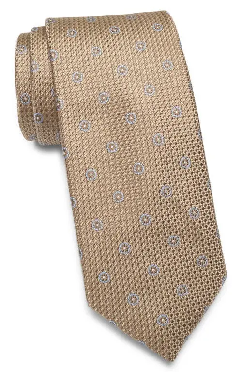Nordstrom Neatly Patterned Silk Tie - Taupe
