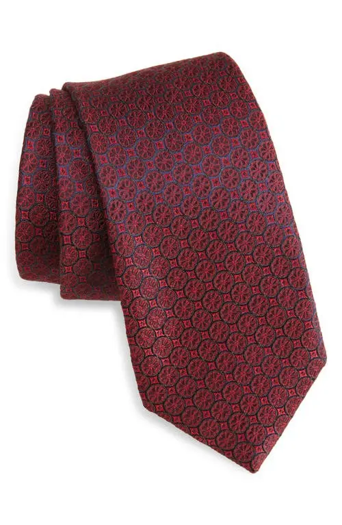 Nordstrom Medallion Silk Neck Tie - Burgundy