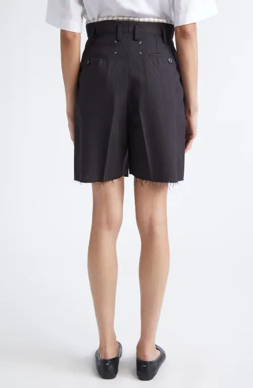 MAISON MARGIELA Anonymity Of The Lining Virgin Wool & Cotton Shorts - Black/blue