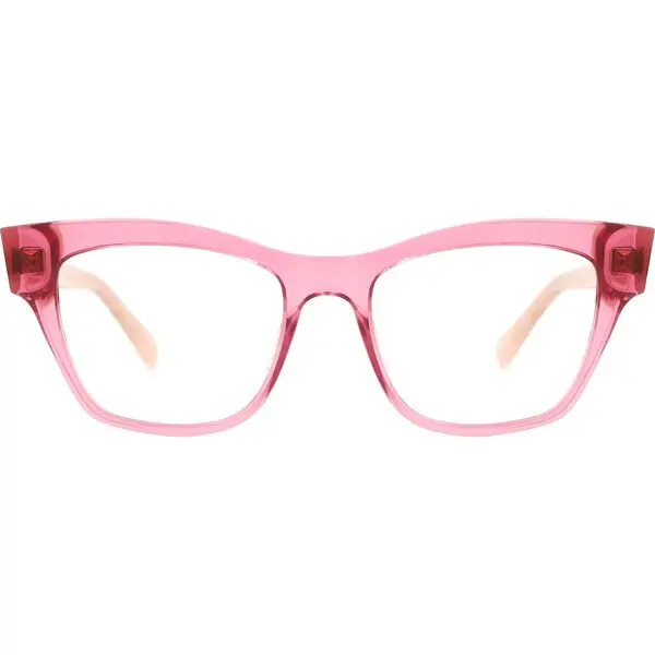 Kate Spade New York 50mm Cat Eye Blue Light Blocking Reading Glasses - Pink/blue As