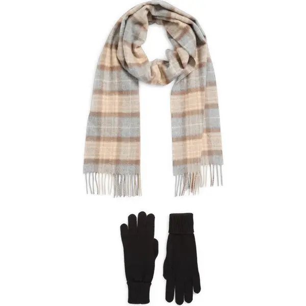 Johnstons Of Elgin Cashmere Scarf And Gloves Set - Natural Mackellar