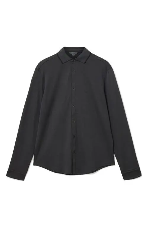 John Varvatos Drewce Bird's Eye Button-up Shirt - Charcoal
