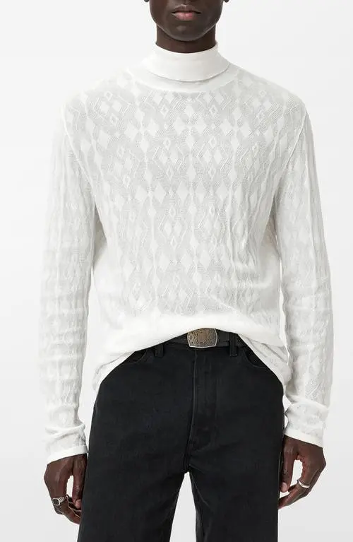 John Varvatos Alistair Broken Argyle Turtleneck Sweater - Salt