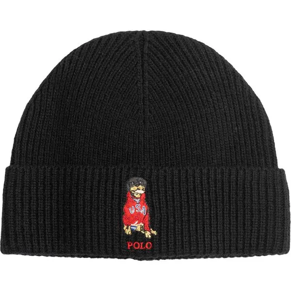 Ralph Lauren Usa Dog Beanie - Polo Black