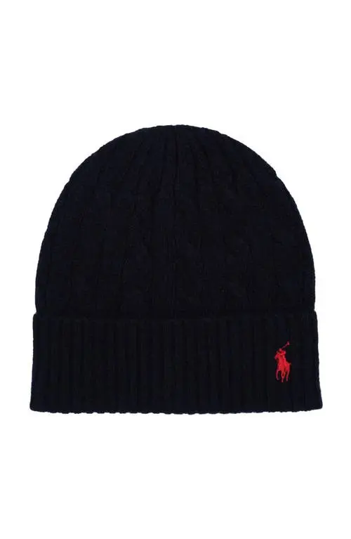 Polo Ralph Lauren Wool Cashmere Cable Beanie - Hunter Navy