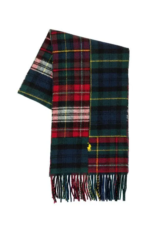 Polo Ralph Lauren Patchwork Plaid Scarf - Red Multi
