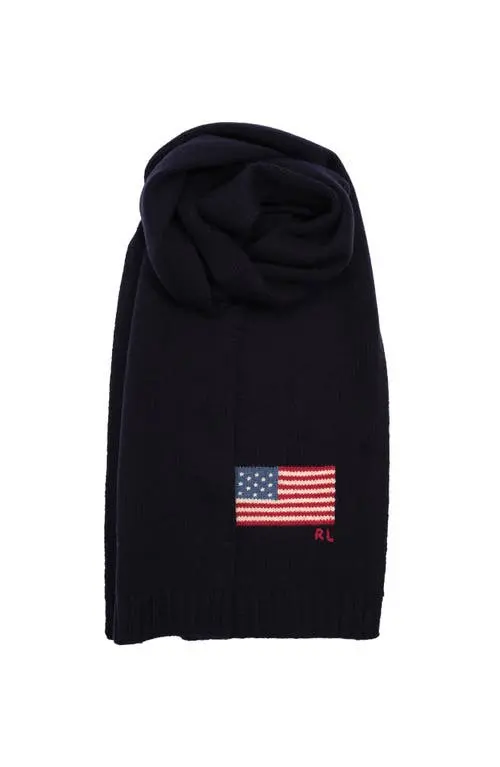Polo Ralph Lauren Rl Flag Scarf - Collection Navy