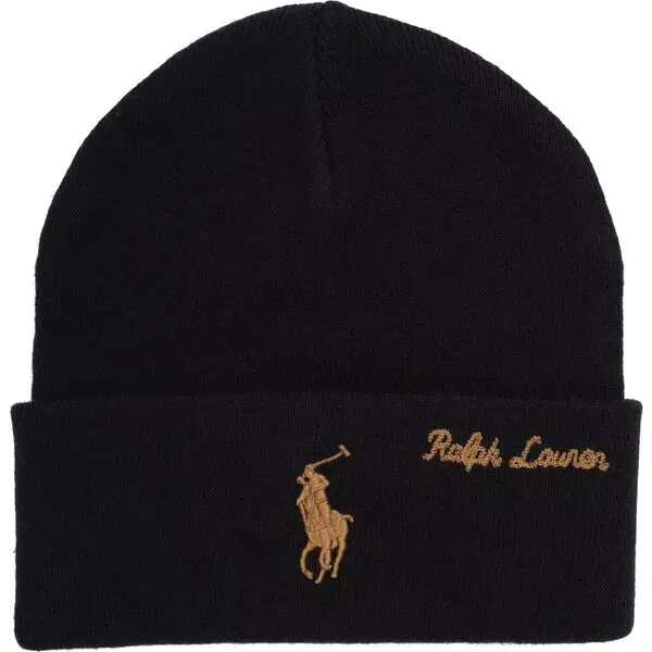 Ralph Lauren Scripted Pony Beanie - Polo Black