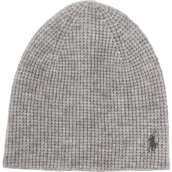 Polo Ralph Lauren Knit Thermal Travel Beanie - Fawn Grey Heather