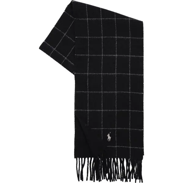 Polo Ralph Lauren Reversible Windowpane Scarf - Black/grey