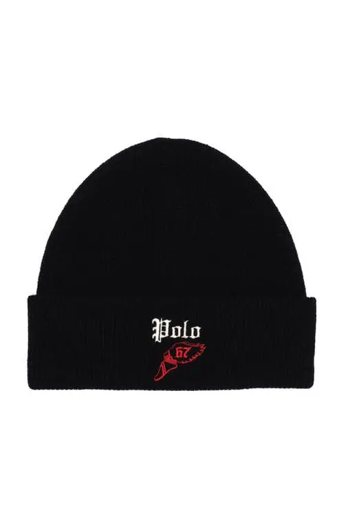 Ralph Lauren Winged Foot Beanie - Polo Black