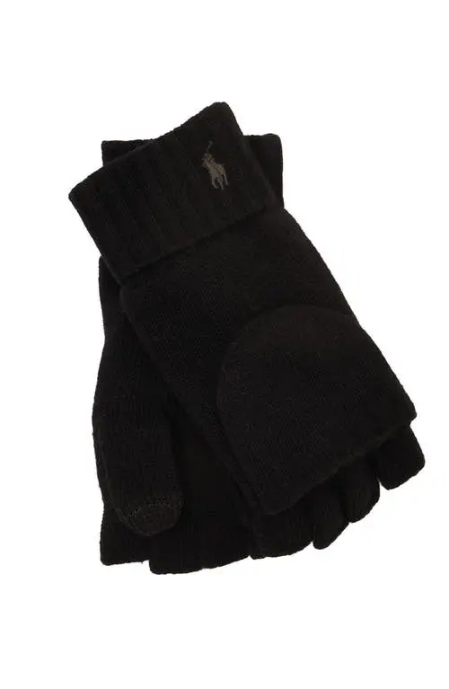 Polo Ralph Lauren Wool Blend Convertible Gloves - Polo Black