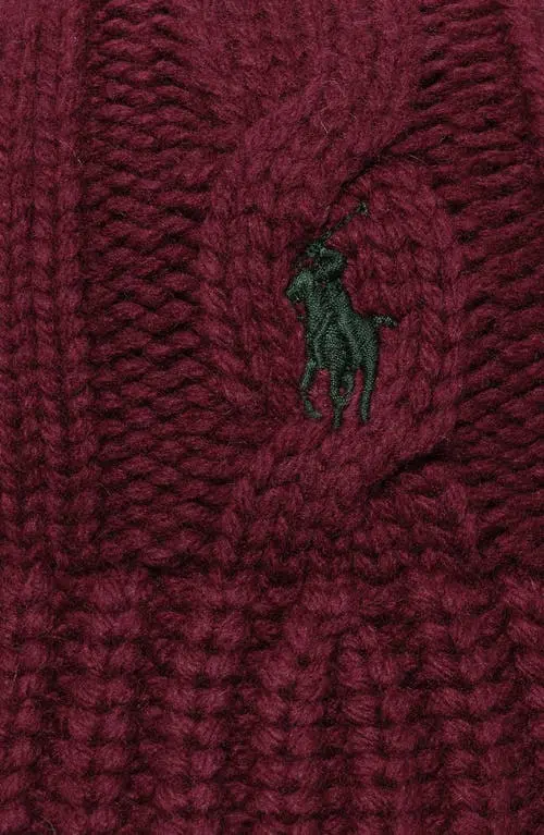 Polo Ralph Lauren Cable Knit Bucket Hat - Rich Ruby