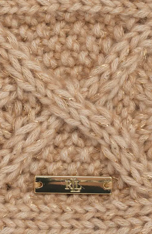 Ralph Lauren Large Cable Knit Headband - Camel/gold