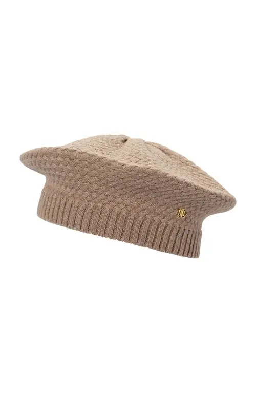 Ralph Lauren Basket Knit Beret - Adirondak Heather