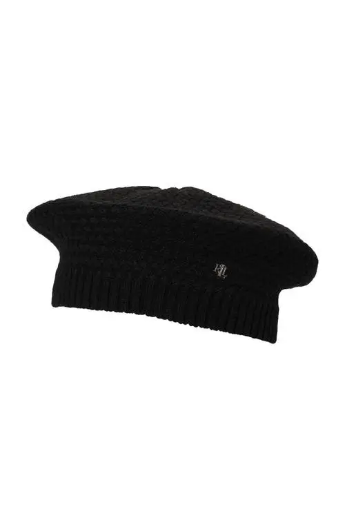 Ralph Lauren Basket Knit Beret - Black